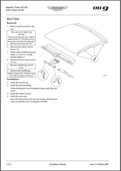 Removing the Headliner from an Aston Martin DB9 or DBS – Aston 1936