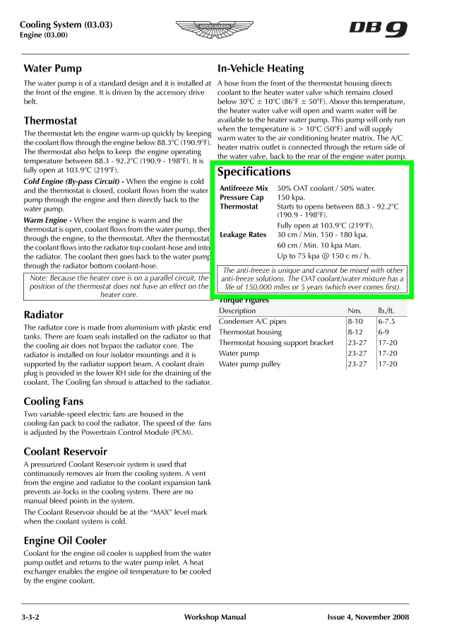 Coolant for an Aston Martin DB9 V12 – Aston 1936